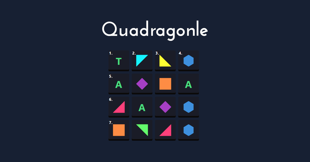 Quadragonle - A challenging daily word puzzle